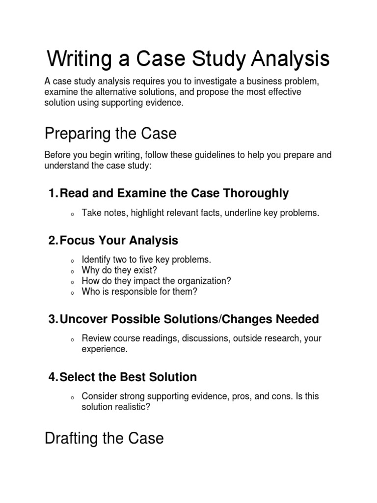 Writing A Case Study | PDF | Case Study | Thesis