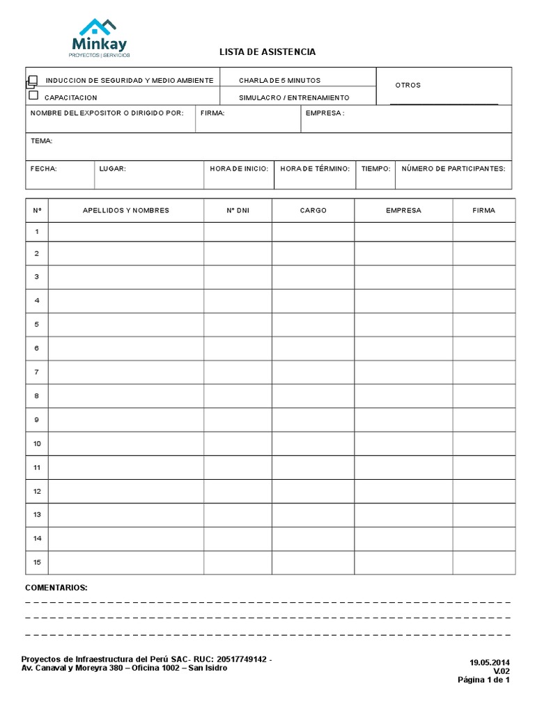 Formato Charla de 5 Minutos | PDF