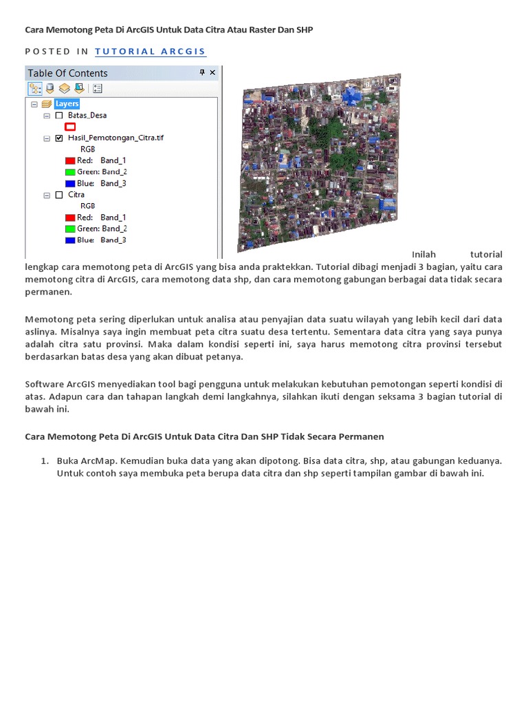 Memotong Peta di ArcGIS: Panduan Lengkap | PDF | Metode & Bahan Ajar | Komputer