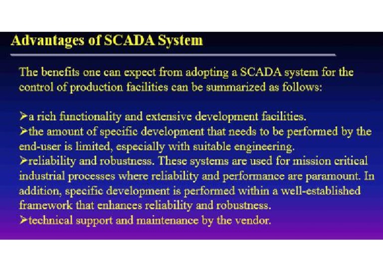 Advantages of Scada System | PDF