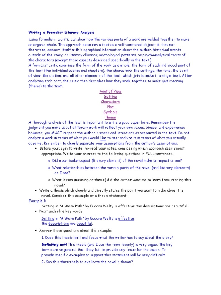 Writing A Formalist Literary Analysis | PDF | Narration | Epistemology