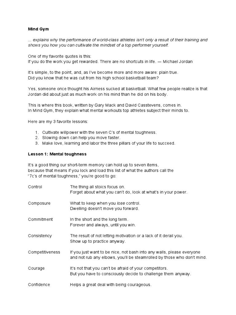 Mind Gym | PDF | Neuropsychology | Psychology