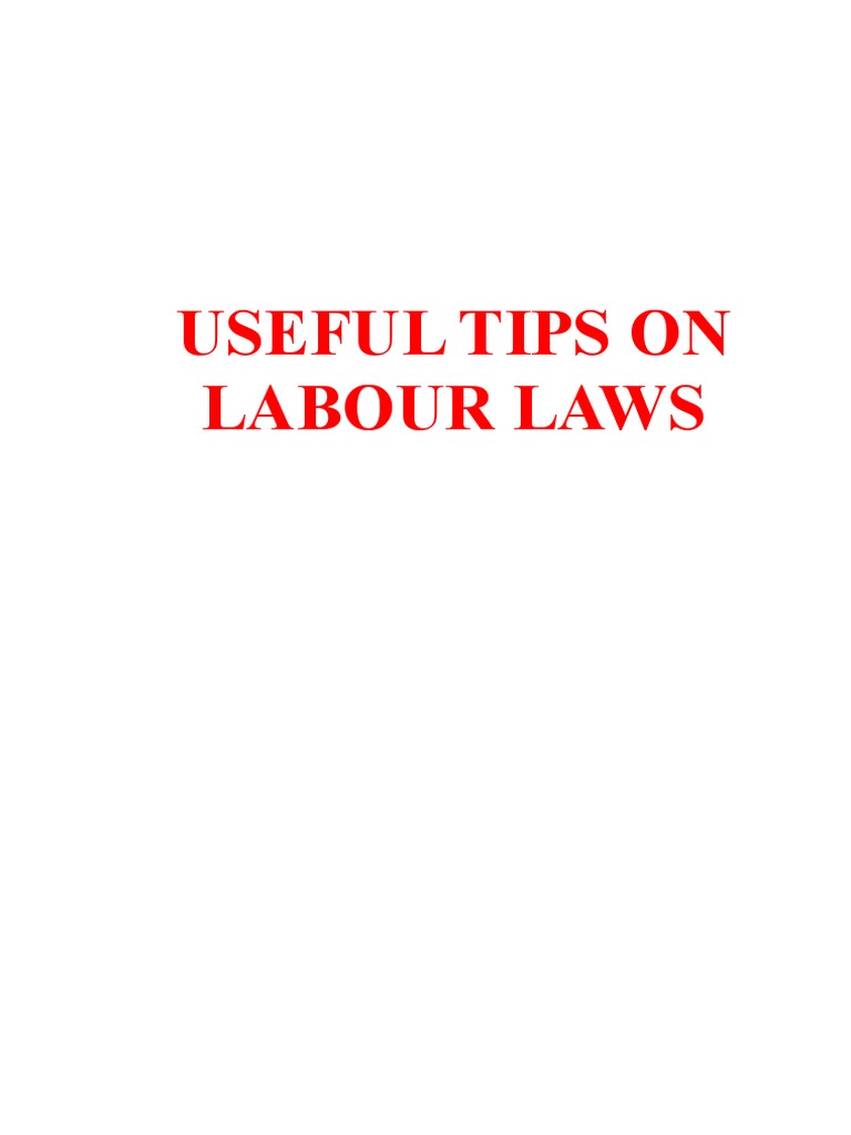 Useful Tips On Labour Laws: Composed | PDF | Apprenticeship | Pension