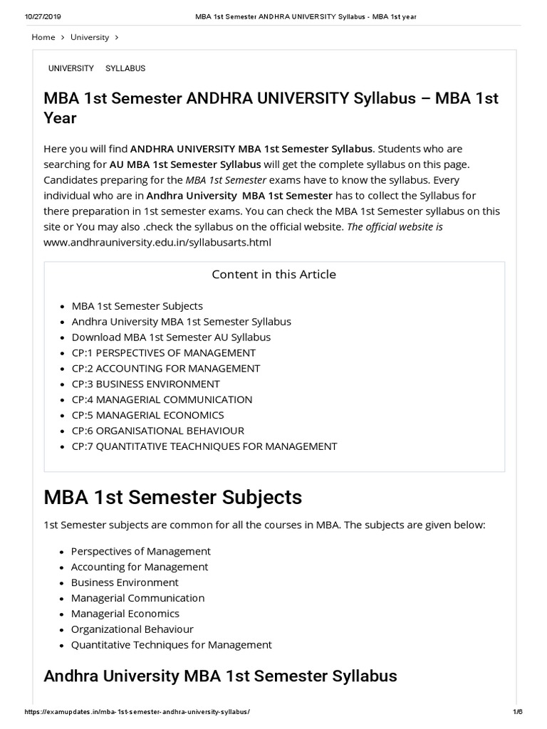 Mba First Semister Syllabus | PDF | Demand | Mathematical Optimization