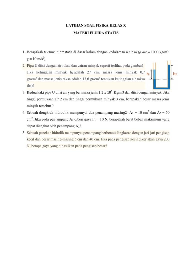 Latihan Soal Fluida | PDF