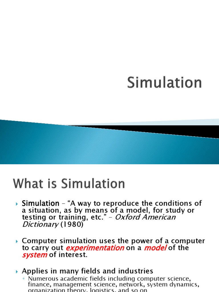 Or Simulation | PDF | Computer Simulation | Simulation