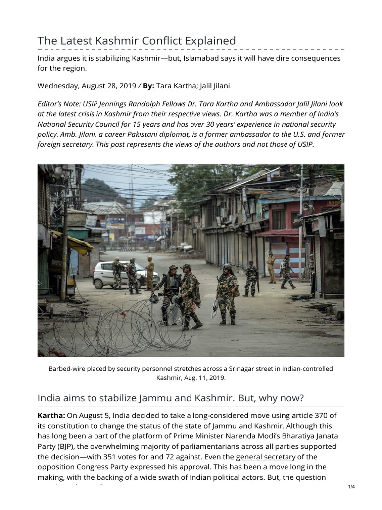 The Latest Kashmir Conflict Explained: India Aims To Stabilize Jammu ...