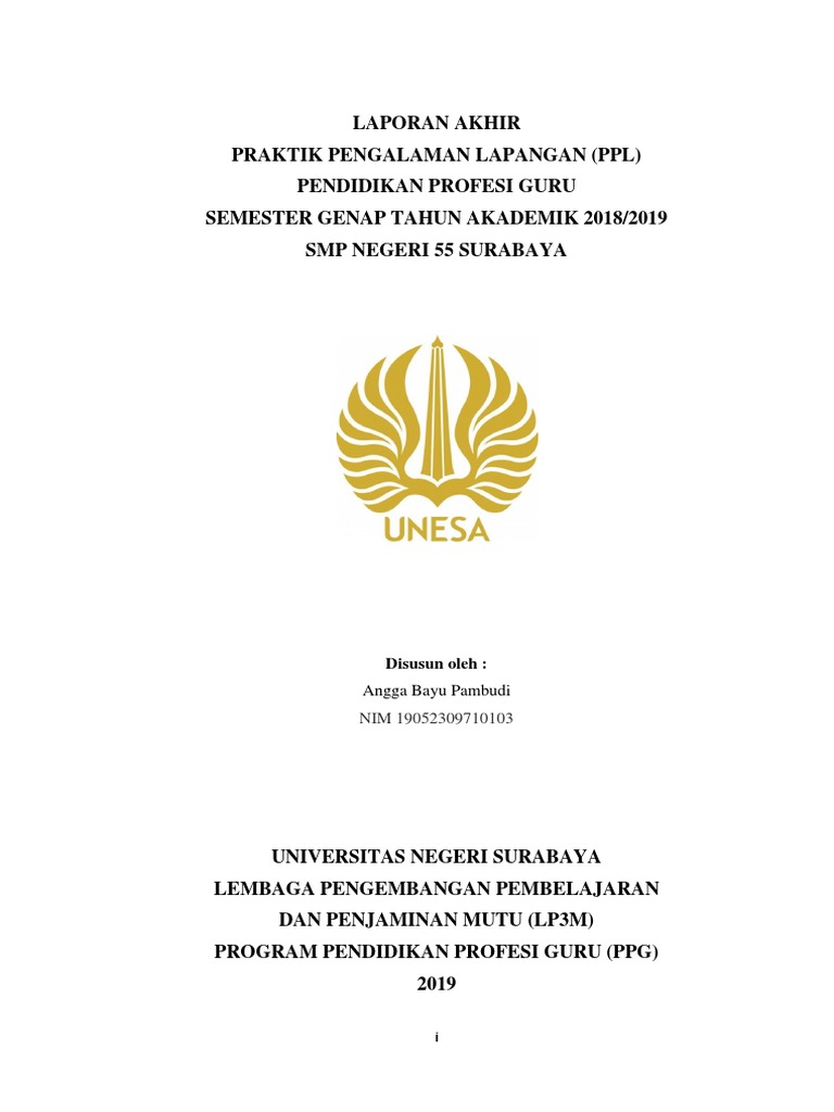 Cover Laporan PPL Pendidikan Guru | PDF