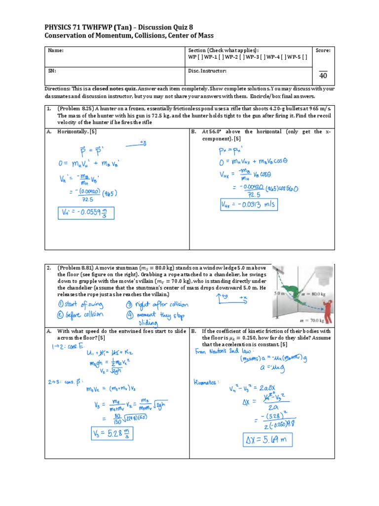 Answer Key | PDF | Collision | Temporal Rates