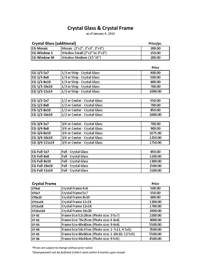 Crystal Glass Frame | PDF | Glass Applications | Glasses