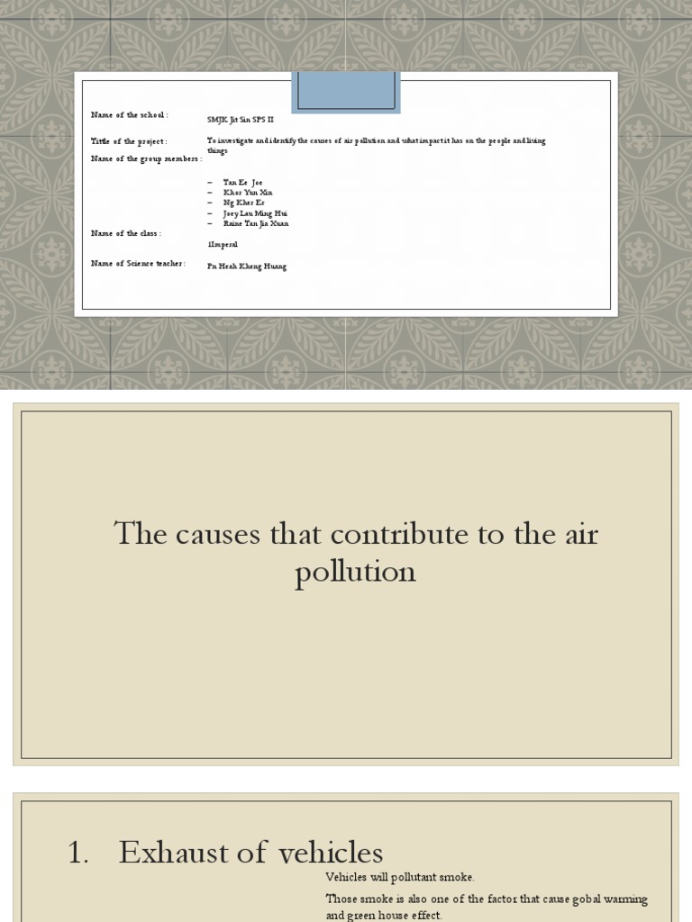 Causes and Effects of Air Pollution | PDF | Smoke | Air Pollution