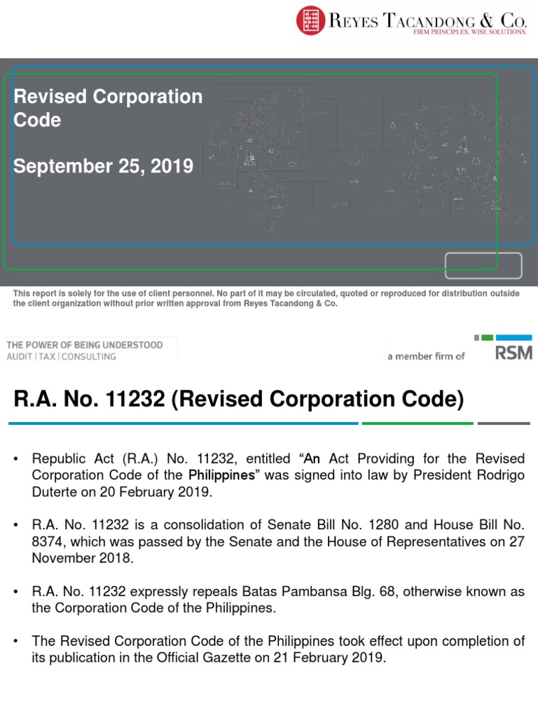 Revised Corporation Code Overview | PDF | Board Of Directors | By Law