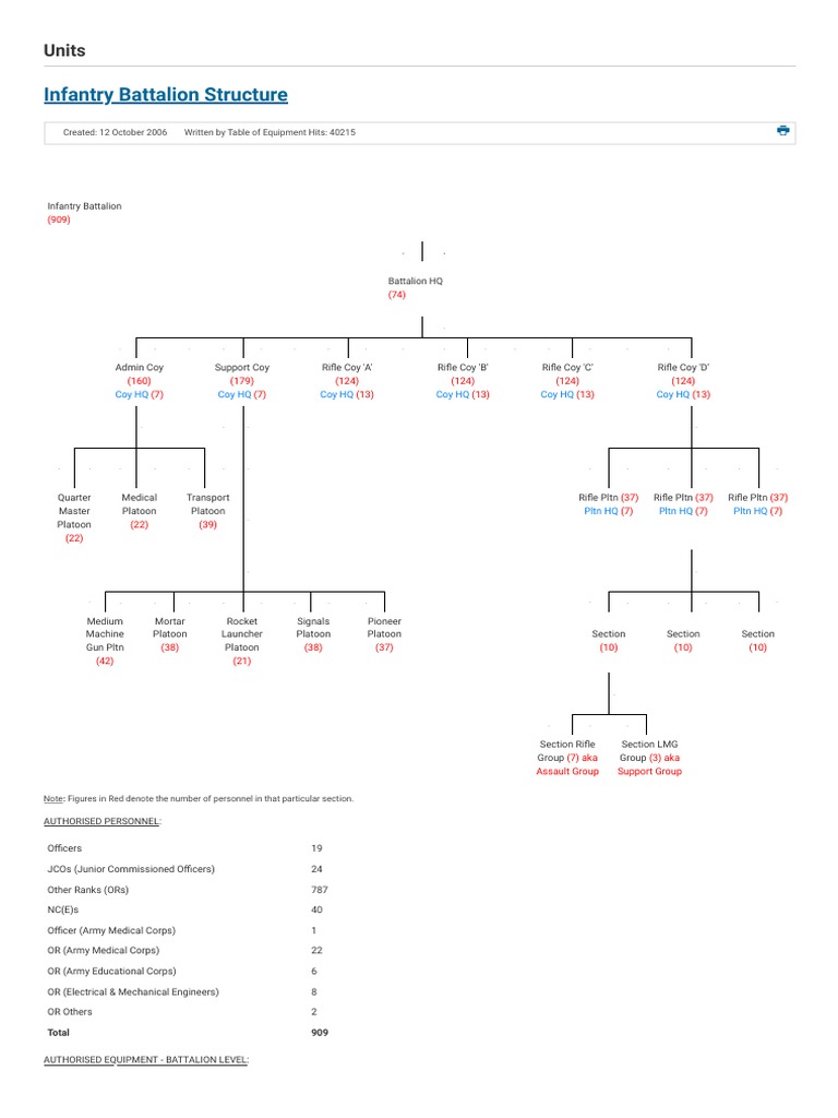 Infantry Battalion Structure | PDF | Battalion | Platoon