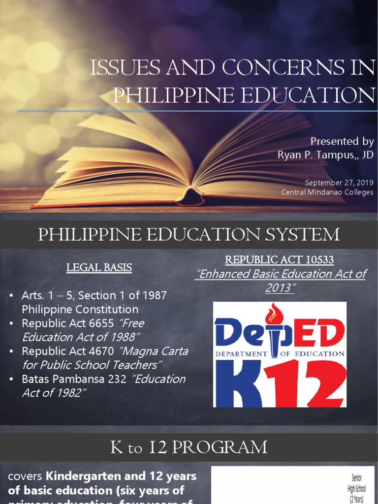 Issues in The Philippine Education | PDF | Teachers | Schools
