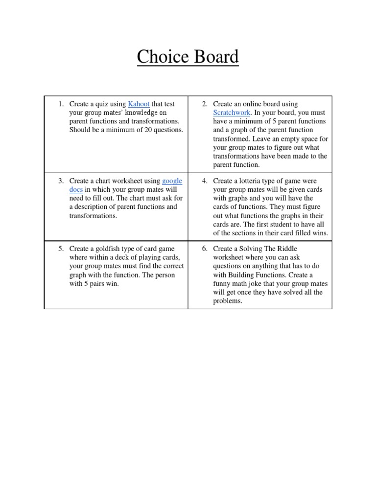 Choice Board | PDF