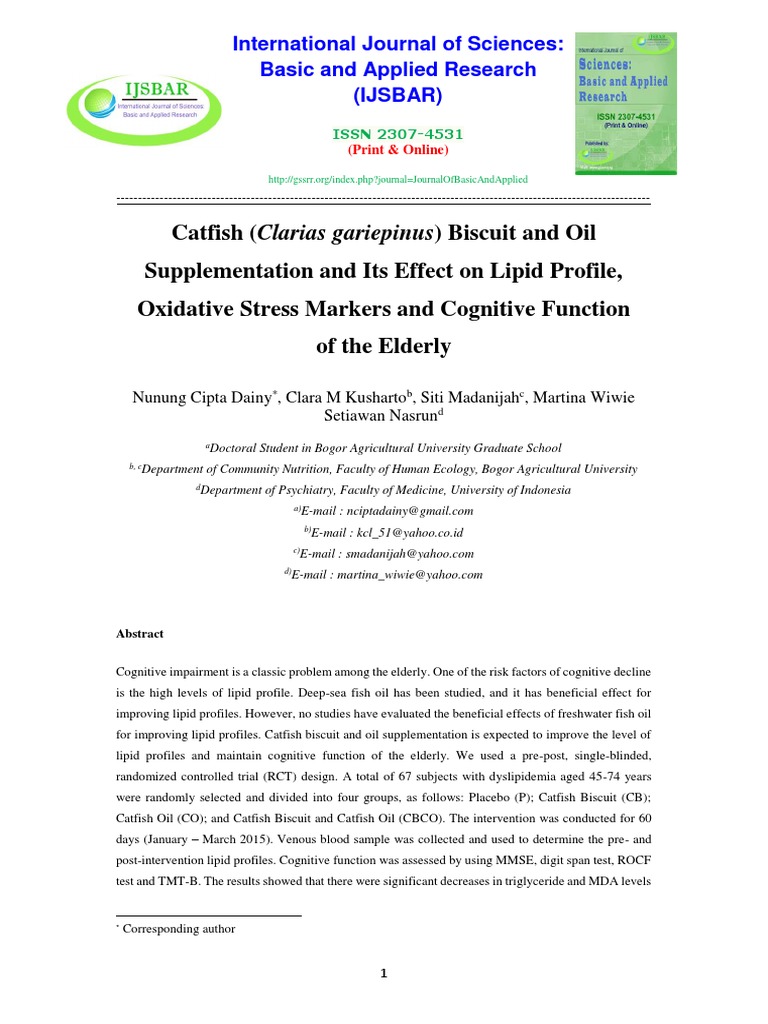 Lele Dumbo | PDF | Low Density Lipoprotein | Fish Oil