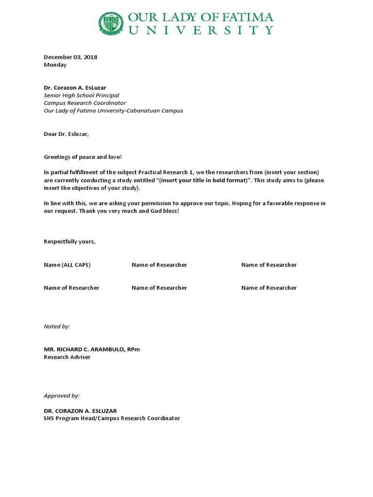 Title Proposal Letter | PDF