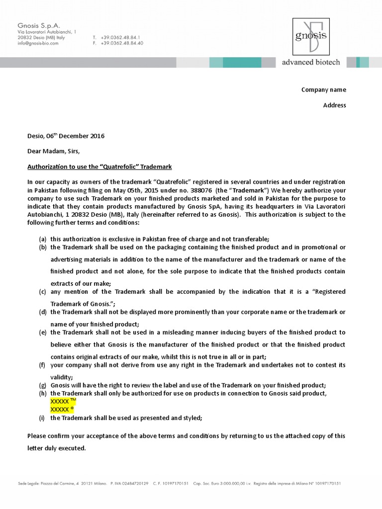 Trademark Use Authorization Notice | PDF | Trademark | Intellectual ...