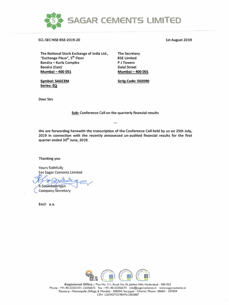 Sagar Cements Limited | Download Free PDF | Revenue | Demand