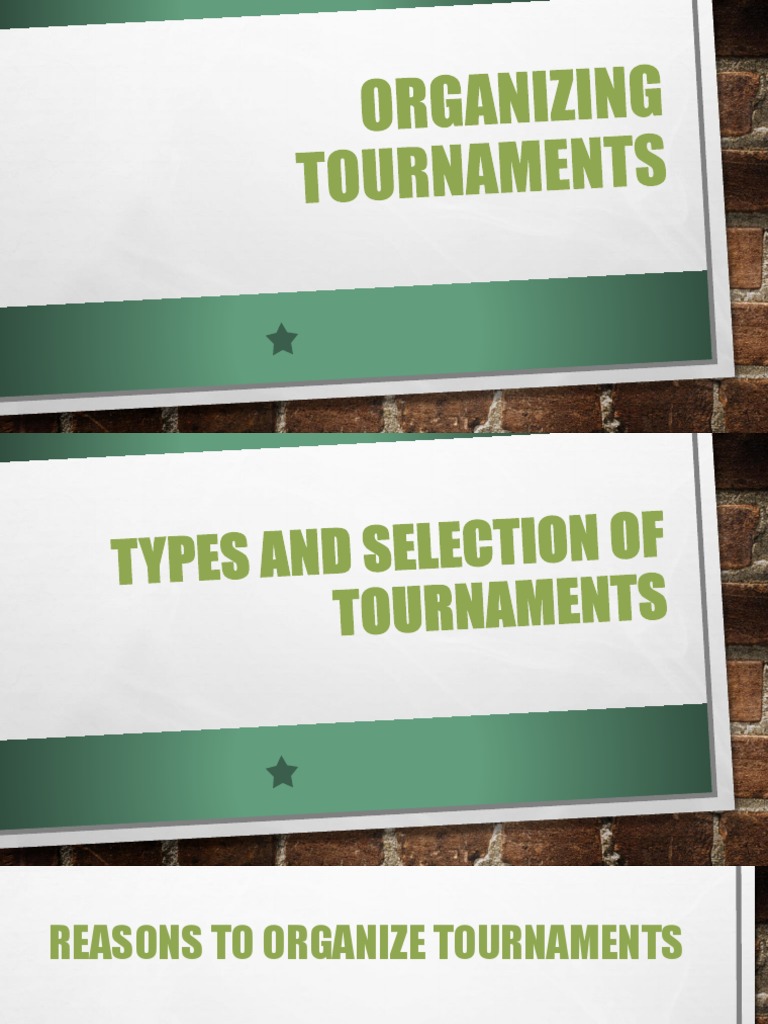 Organizing Tournaments | PDF | Tournament | Gaming