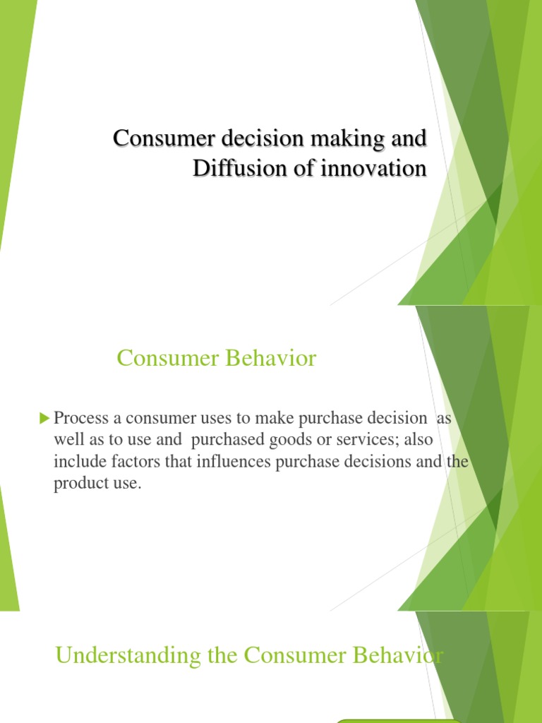 Consumer Decision Making and Diffusion of Innovation | PDF | Consumer ...