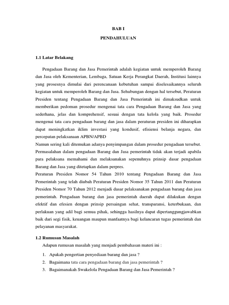 Pengadaan Barang Dan Jasa | PDF