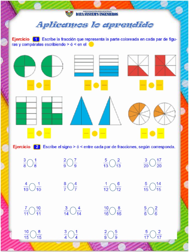 Ficha de Comparación de Fracciones