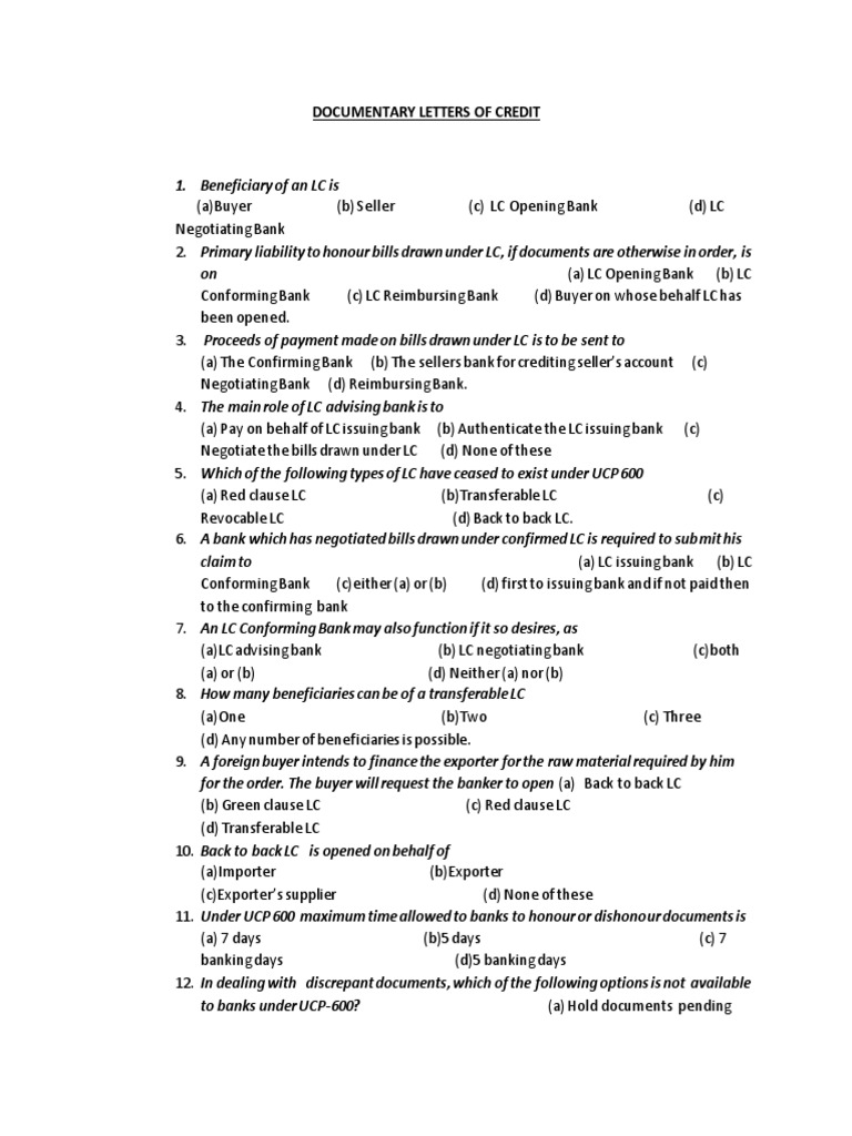 Uniform Customs and Practice For Documentary Credits | PDF | Service ...