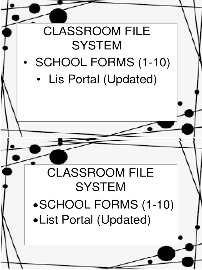 Classroom File System - School Forms (1-10) - Lis Portal (Updated) | PDF