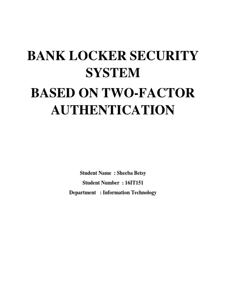 Bank Locker Security System Based On Two-Factor Authentication | PDF ...