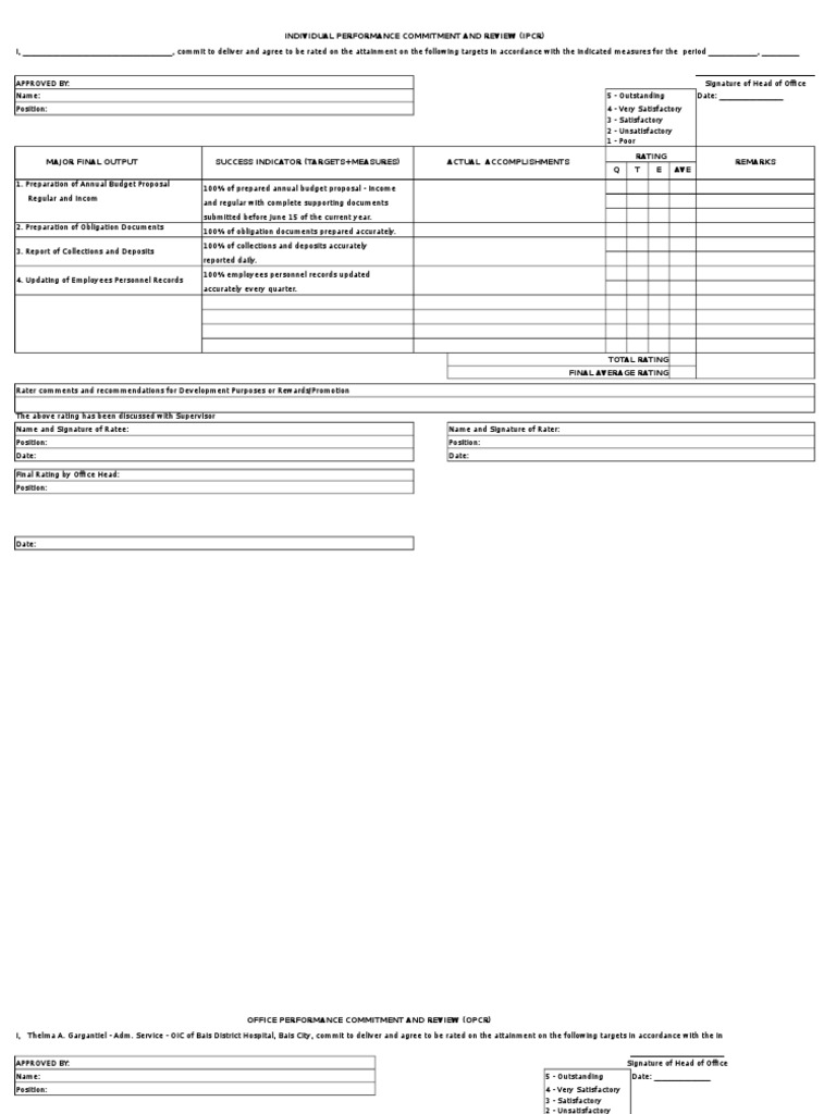 performance (OPCR) (IPCR) (Autosaved) (Autosaved).xlsx | Patient ...