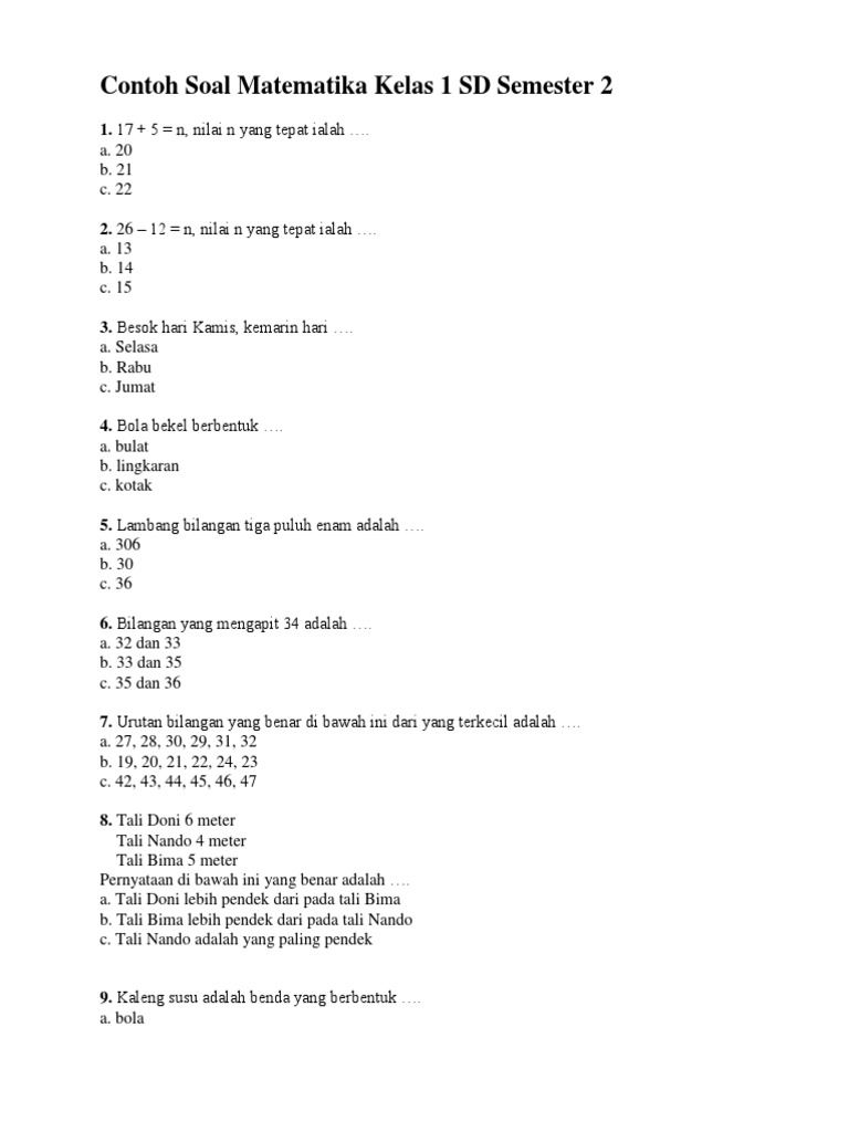 Contoh Soal Semester 2 | PDF | Seni & Disiplin Bahasa | Griya & Taman