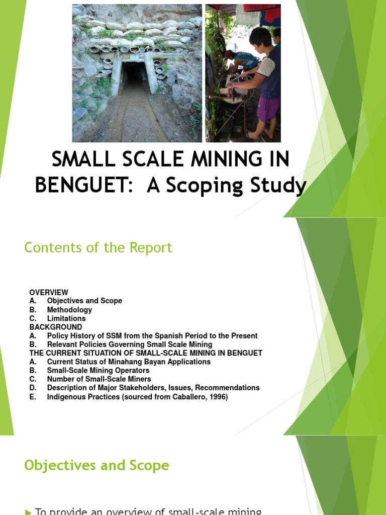 SMALL SCALE MINING IN BENGUET: A Scoping Study | PDF | Environmental ...