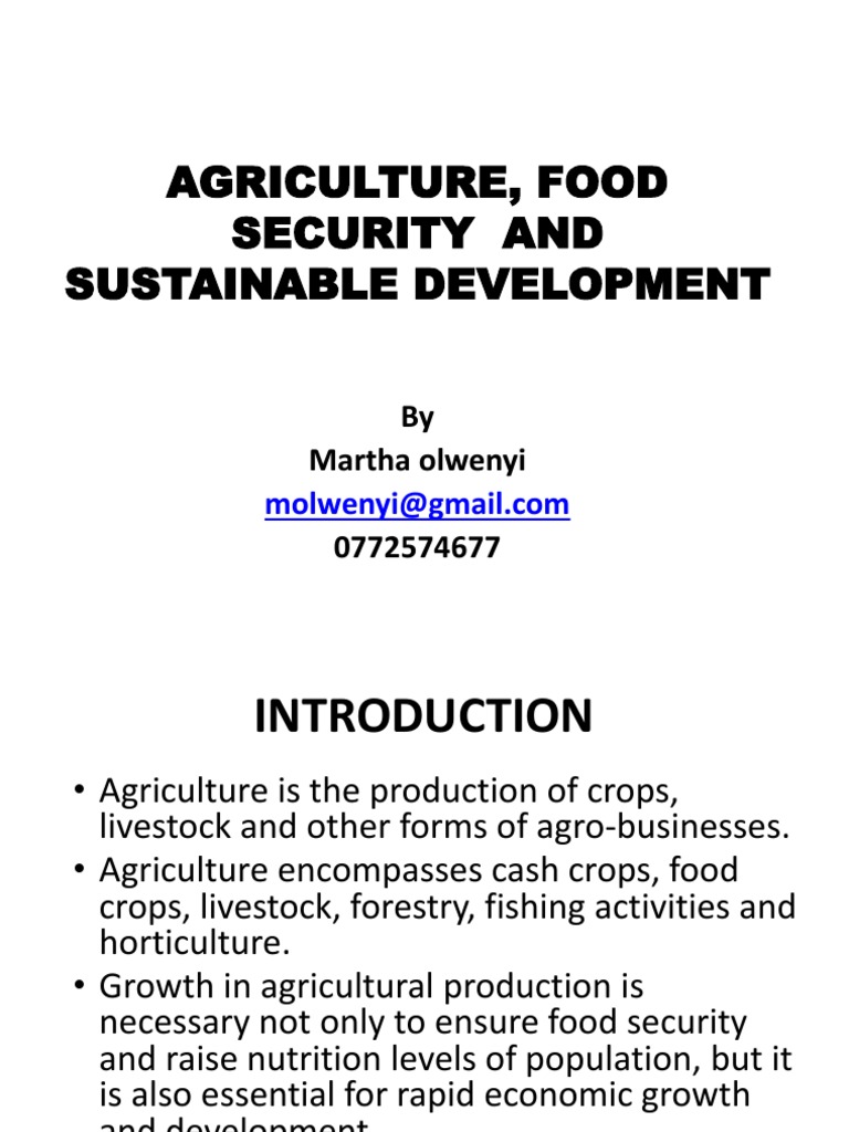 Agriculture's Role in Uganda's Food Security | PDF | Food Security ...