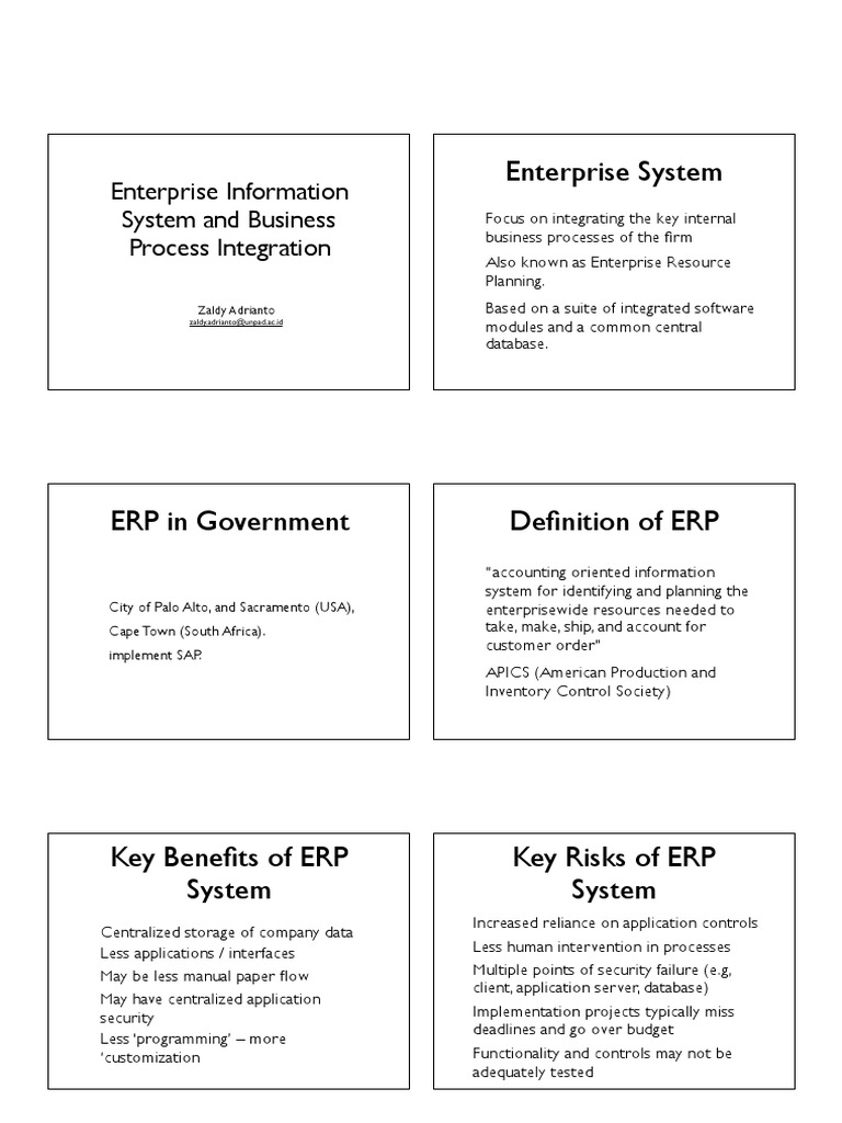 Enterprise Information System and Business Process Integration | PDF ...