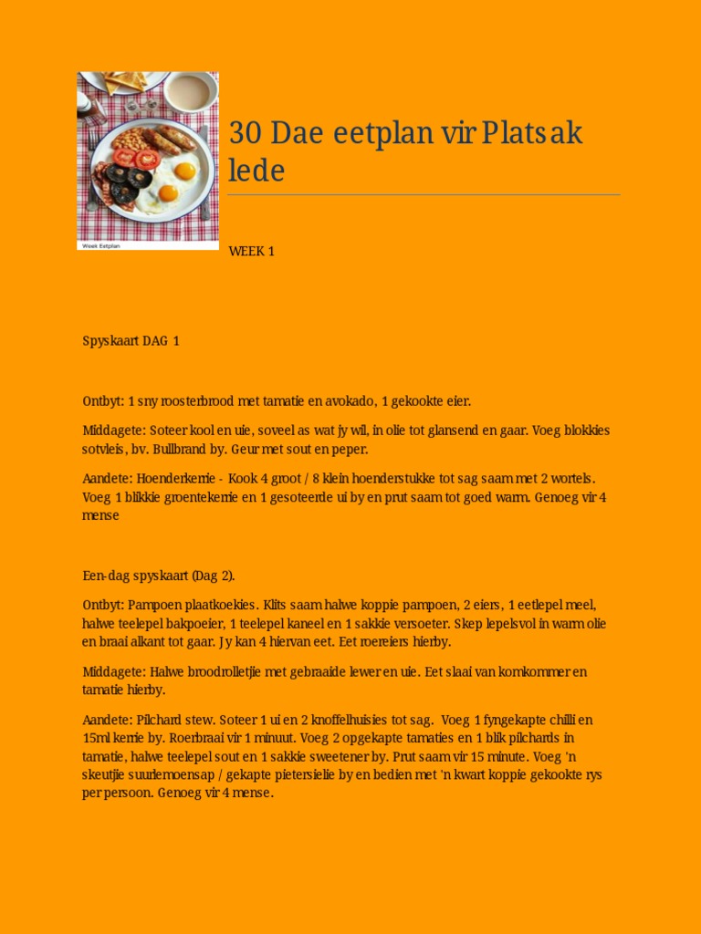 30 Dae Eet Plan | PDF