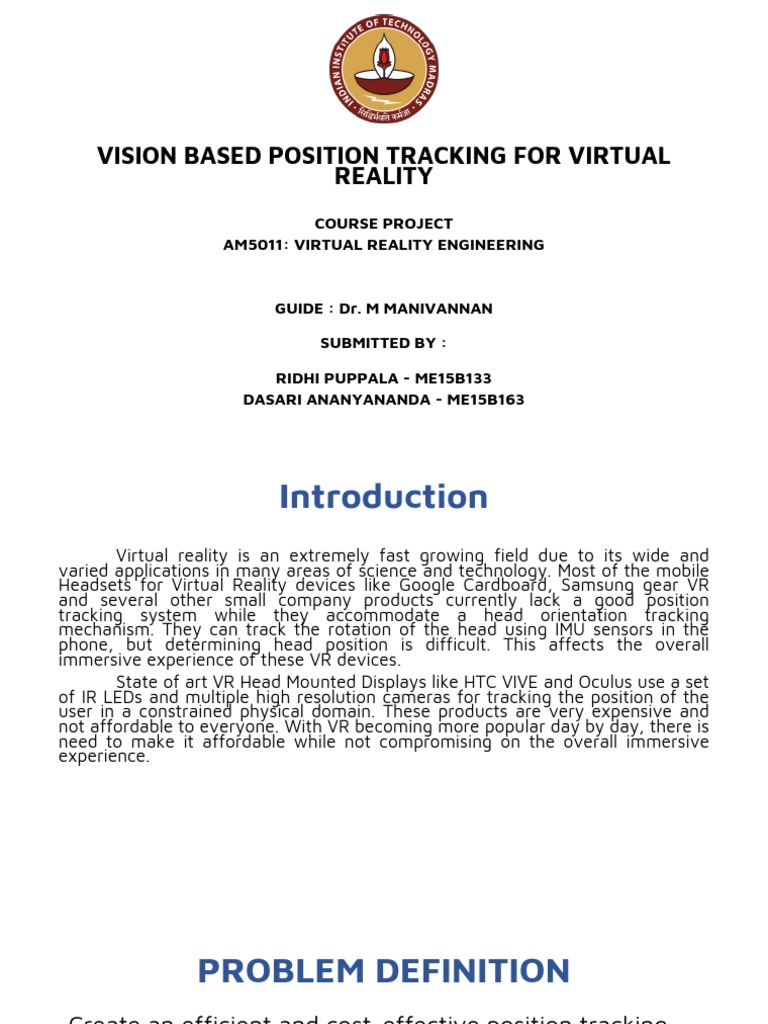 Vision Based Position Tracking For Virtual Reality | PDF | Virtual ...