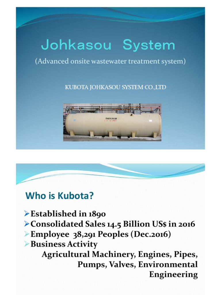 Kubota Johkasou Wastewater Solutions | PDF | Sewage Treatment | Water ...