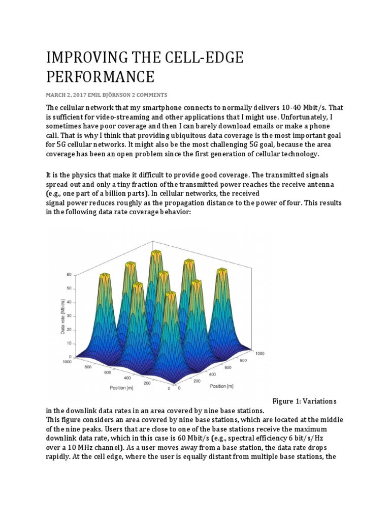 Improving The Cell-Edge Performance: March 2, 2017 Emil Björnson 2 ...