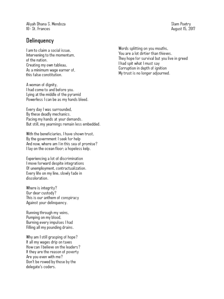 Slam Poetry | PDF | Poetry