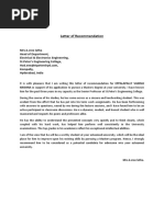 LETTER OF RECOMMENDATION - Hod | PDF