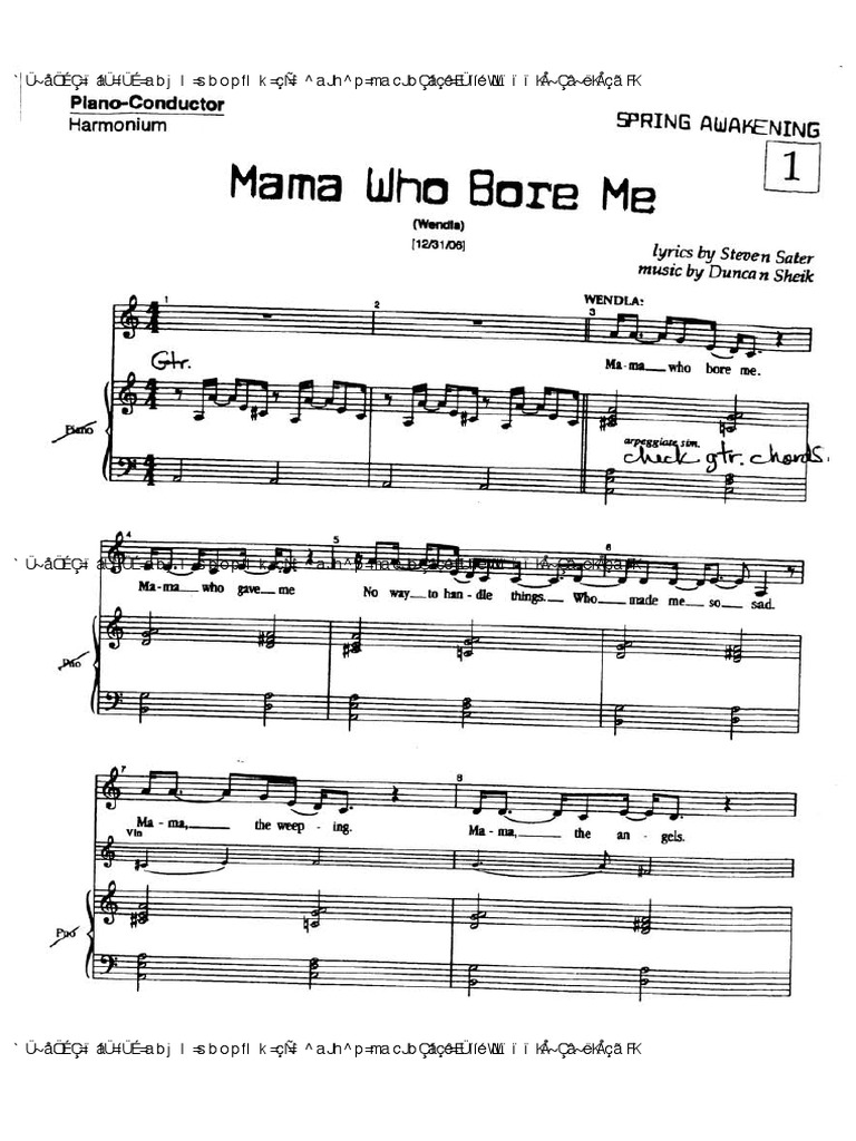 Mama Who Bore Me + Reprise | PDF