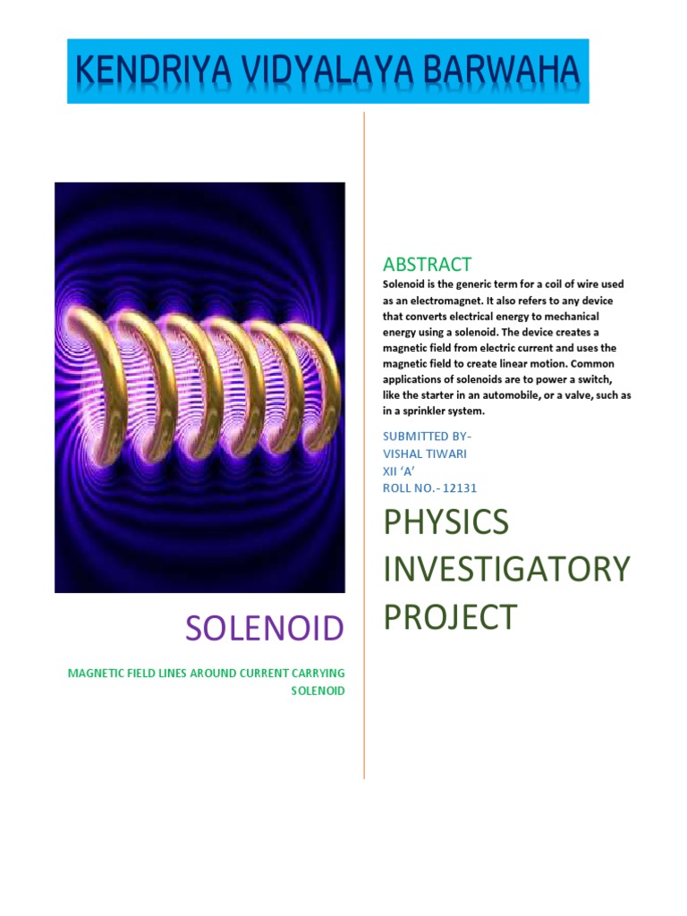 Electromagnetism: Solenoid Project Class 12 | PDF | Magnetic Field | Magnet