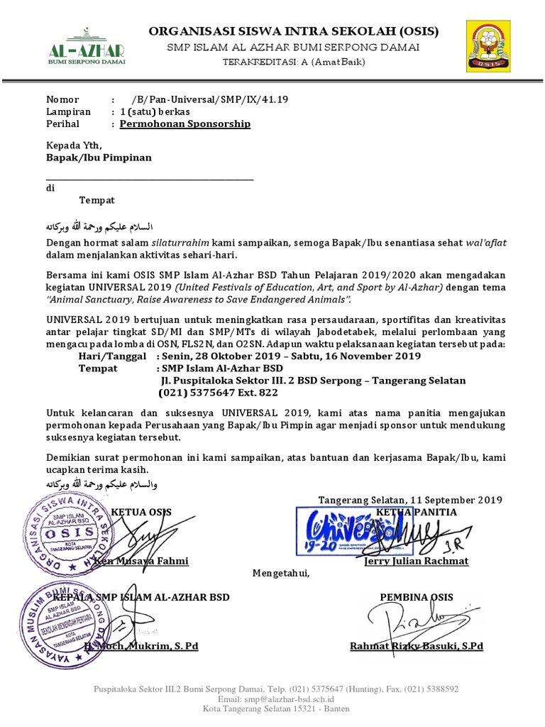 Penempatan Stempel pada Surat OSIS | PDF