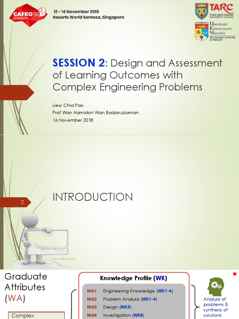 Session 2:: Design and Assessment of Learning Outcomes With Complex ...