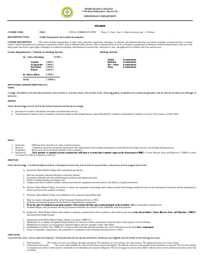 CDI-2 Traffic Investigation | PDF | Traffic | Crime & Violence