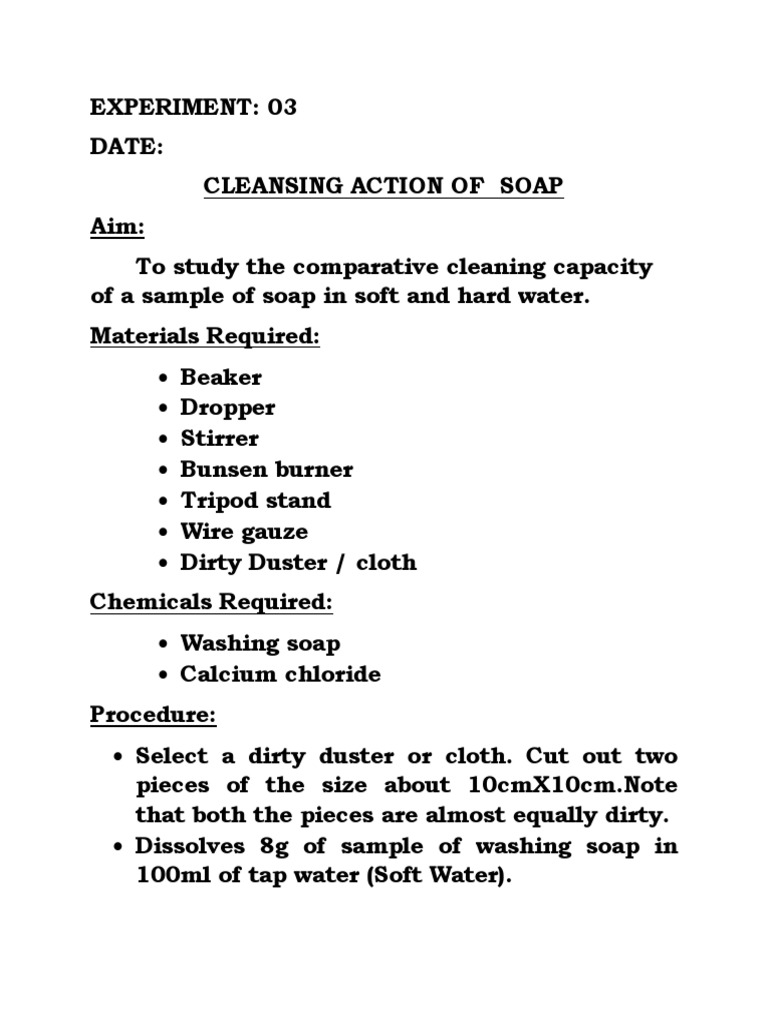 Cleansing Action of Soap