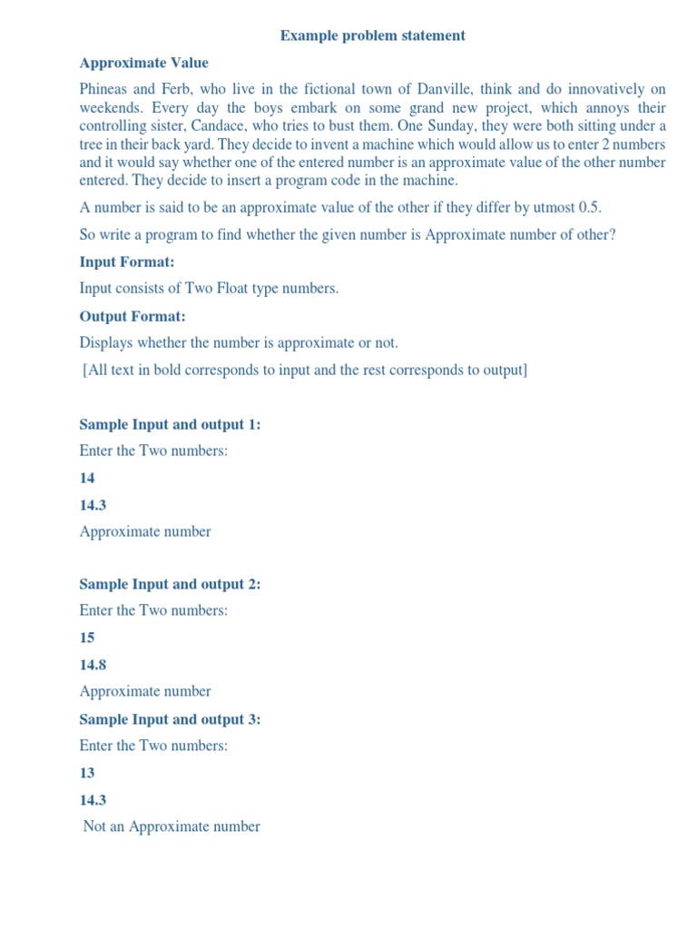 1 Example Problem Statement | PDF | Career & Growth | Computers