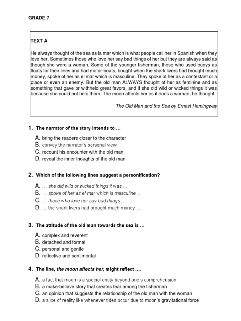GRADE 7 Questionnaire | PDF | Poetry | Philippines