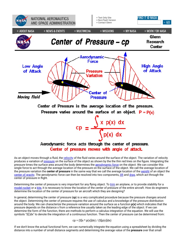 Center of Pressure | PDF | Lift (Force) | Aerodynamics